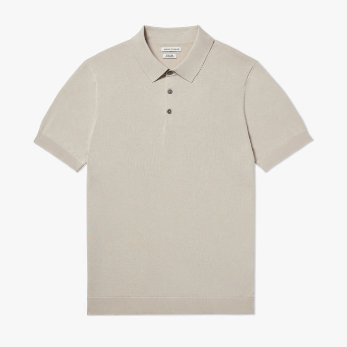 Men's Oyster Cotton Silk Button Polo Shirt | Uniform Standard