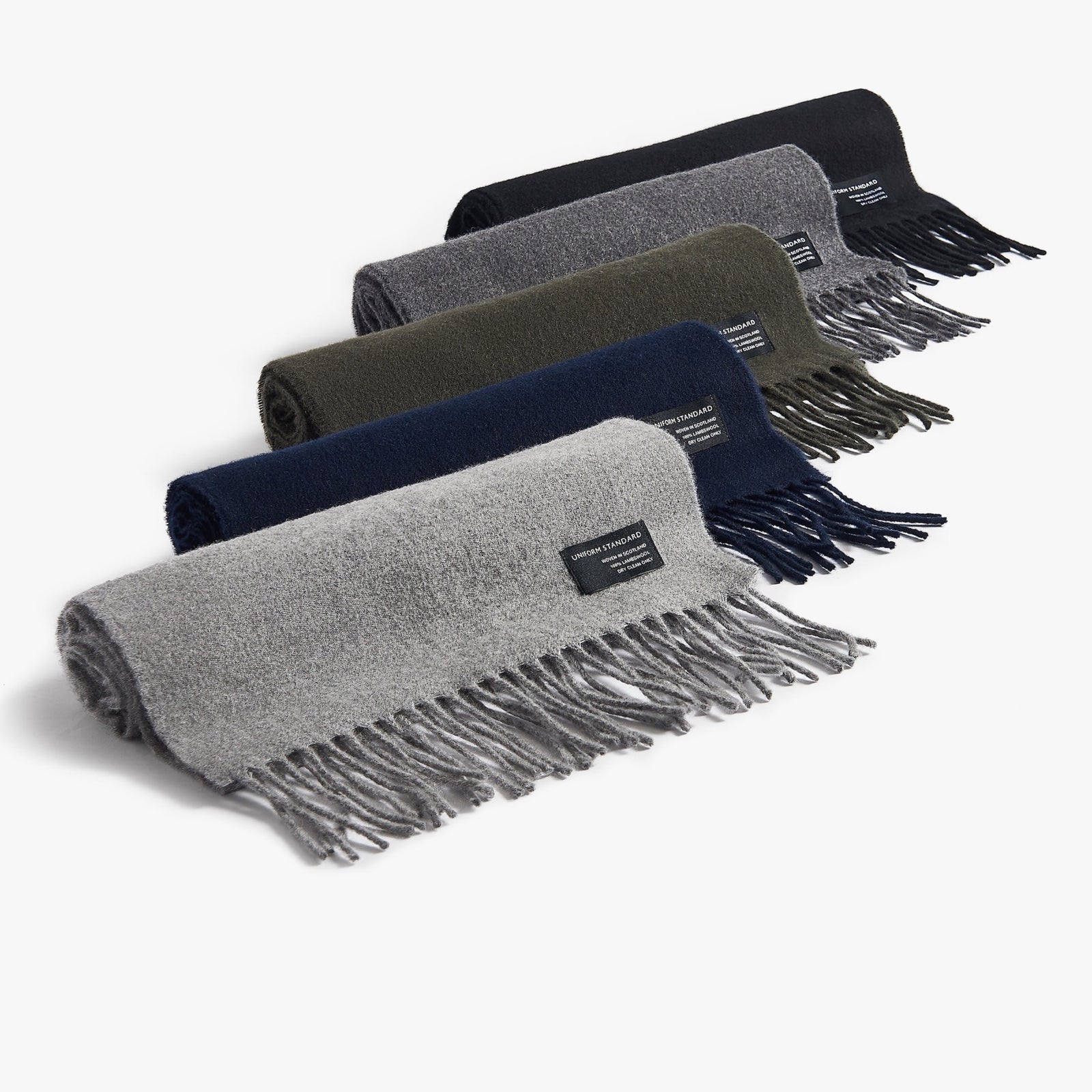 Merino Wool Woven Scarf, Carbon Melange | Uniform Standard