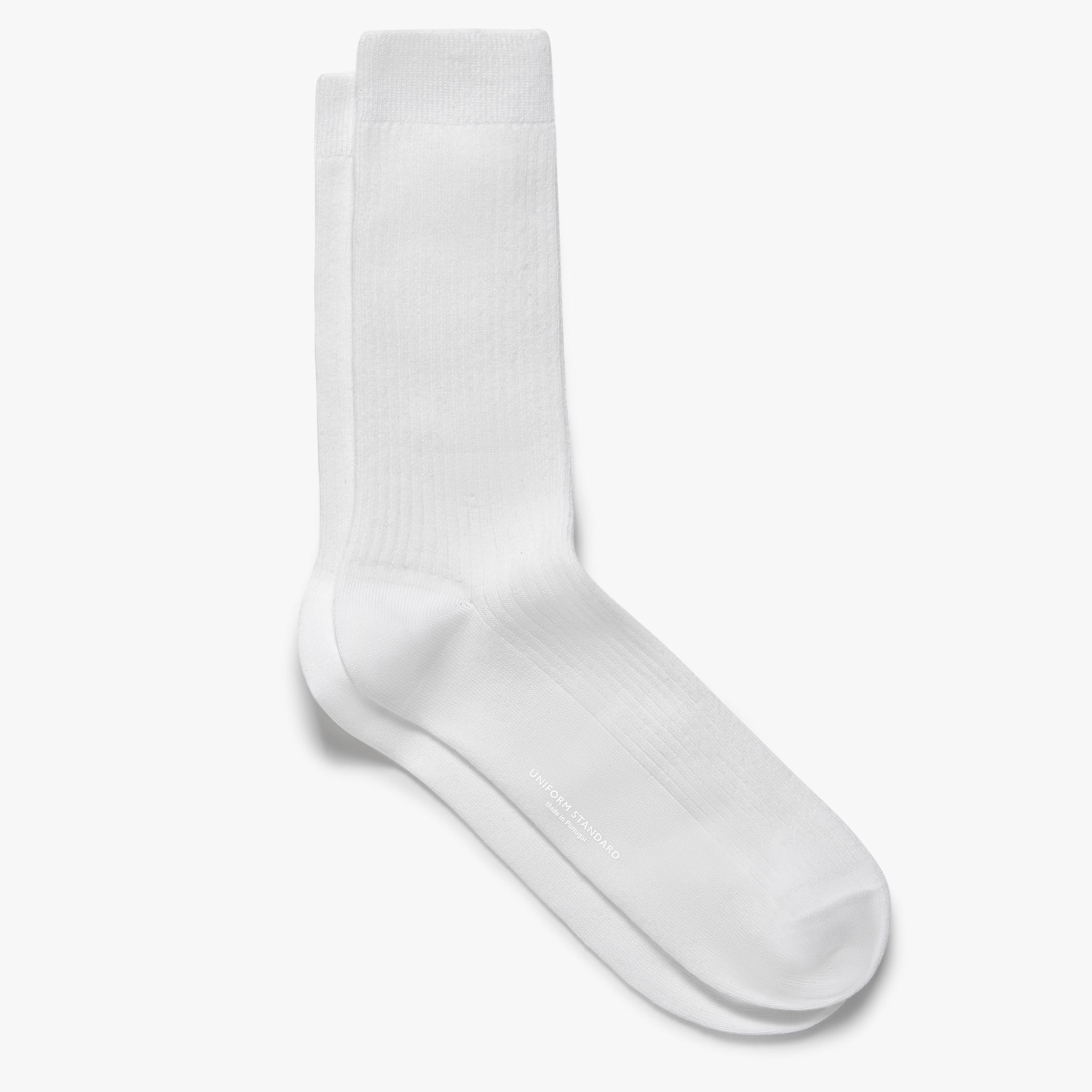 Organic Cotton Rib Sock White Mens